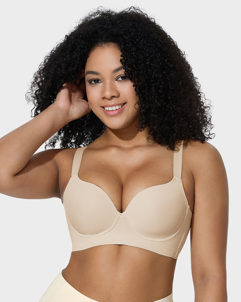 2025 Sexy Deep Cup Full Coverage Bra with Shapewear – Lazzda